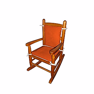 Baby Doll Bedding Suede Junior Rocking Chair Cushion, Pumpkin