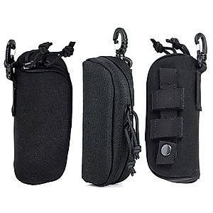 LIVIQILY Tactical MOLLE Glasses Shockproof Protective Box Portable Outdoor Sunglasses Pouch Eyewear Carry Case (Black)