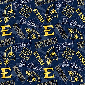 East Tennessee State University Cotton Fabric by Sykel-Licensed ETSU Buccaneers Tone on Tone Cotton Fabric
