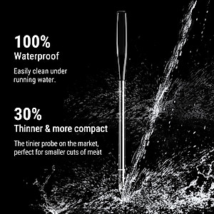 Thermopro TempSpike 600 ft Wireless Meat Thermometer with Ultra-Thinner Probe, Meat Thermometer Digital Wireless with LCD Booster, Bluetooth Meat Thermometer for BBQ Grill Smoker Rotisserie Sous Vide