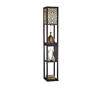 Artiva USA A808101EX Etagere Shelf Floor lamp with Drawer, 63", Expresso