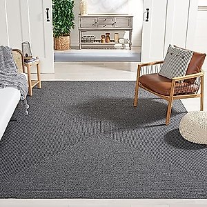 SAFAVIEH Braided Collection Area Rug - 9' x 12', Black, Handmade Farmhouse, Ideal for High Traffic Areas in Living Room, Bedroom (BRA201Z)