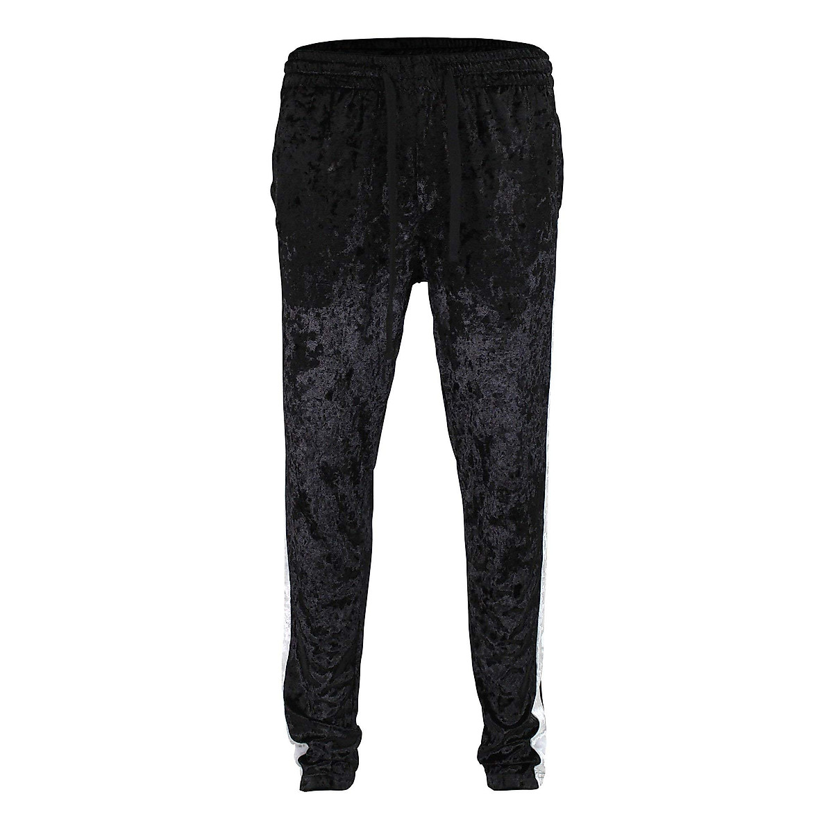 G-Style USA Men's Velvet Velour Tracksuit Set - Zipper Jacket and Sweatpants ST851 - Black - Large