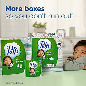 Puffs Plus Lotion Facial Tissue, 1 Cube Box, 56 Tissues Per Box