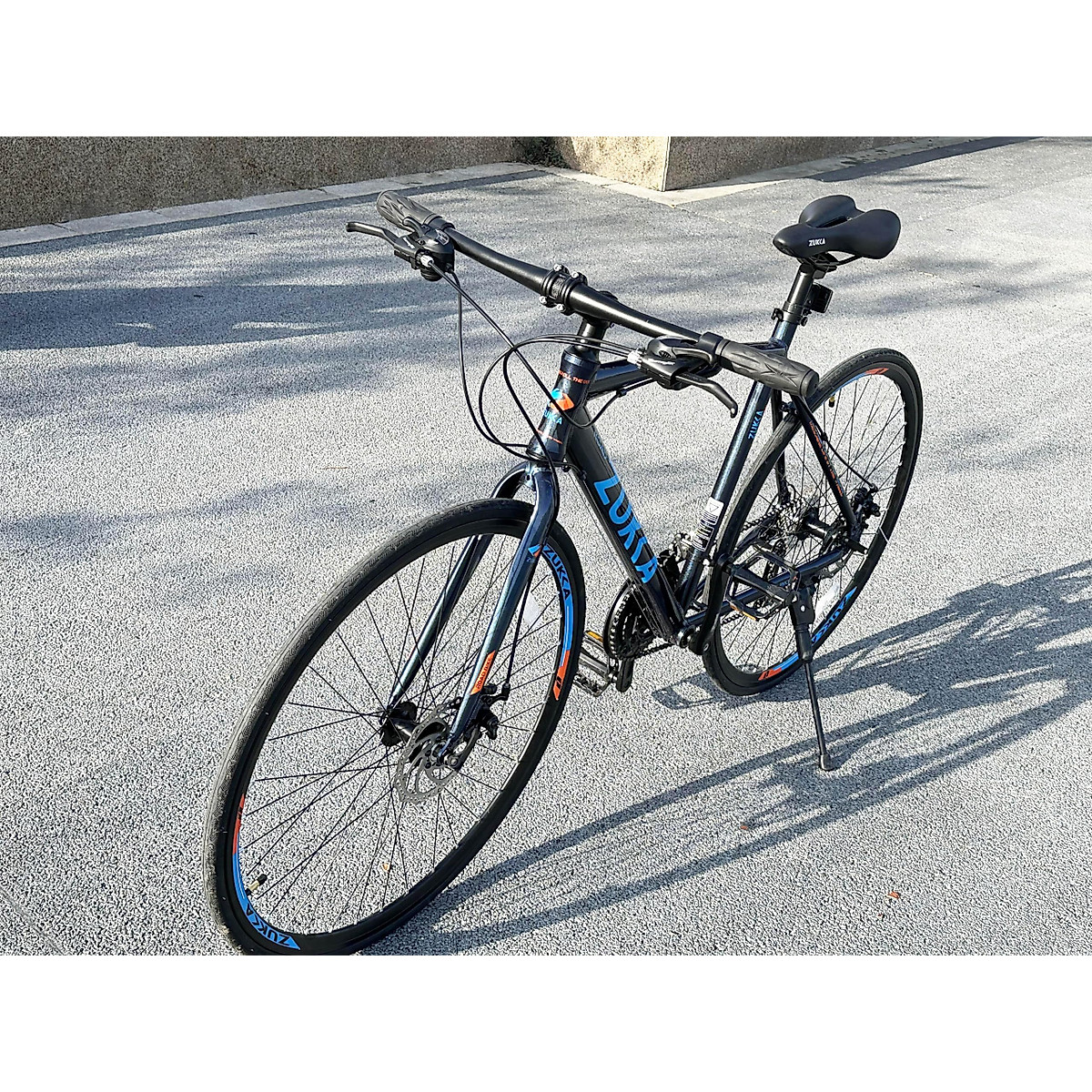 L-TWOO Road Bike 700C Wheels 3 x 8/24 Speed Dual Disc Brake Road Bike Straight Handlebar Smooth Shifting Hybrid Bike Commuter Bike for Women Men Junior Senior, White