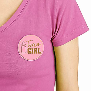 Baby Nest Designs - Gender Reveal Stickers Games Team Boy & Team Girl (80 Pieces) - Perfect Gender Reveal Party Supplies - Gold Foil Stamping - Hand-Drawn Art in The USA - Easy Peel-Off