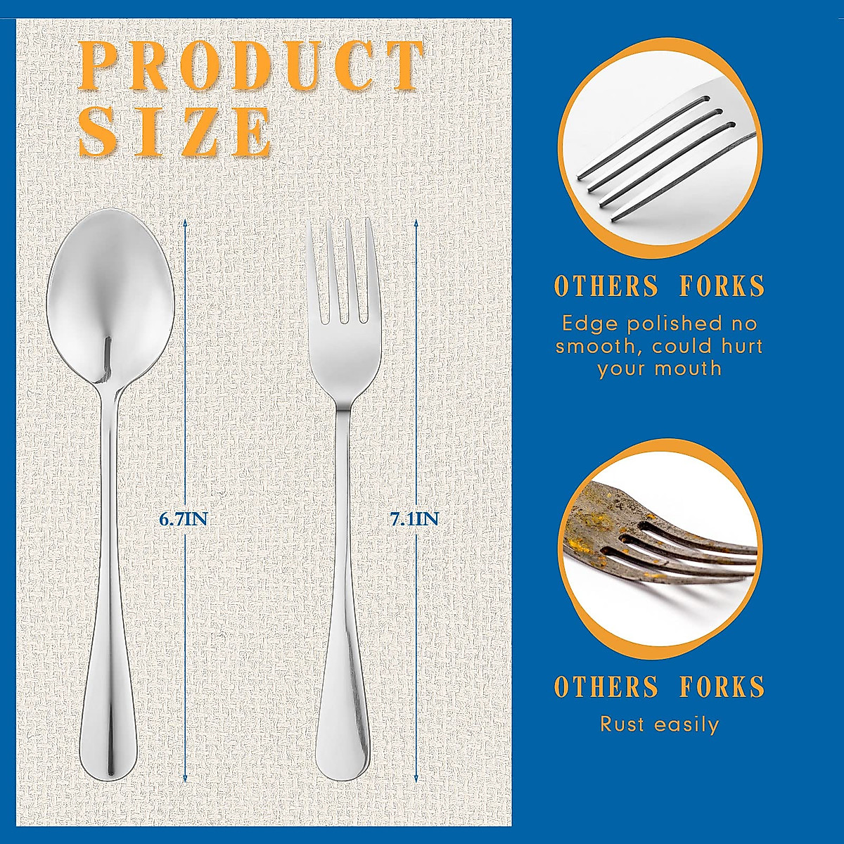 36 Pcs Forks and Spoons Silverware Set Stainless Steel Flatware Cutlery Set Spoons and Forks Set Mirror Polished Kitchen Utensil for Home, Kitchen and Restaurant