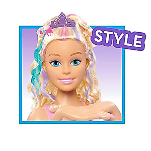 Barbie Unicorn Party 26-piece Deluxe Styling Head, Blonde Hair, Pretend Play, Kids Toys for Ages 5 Up by Just Play