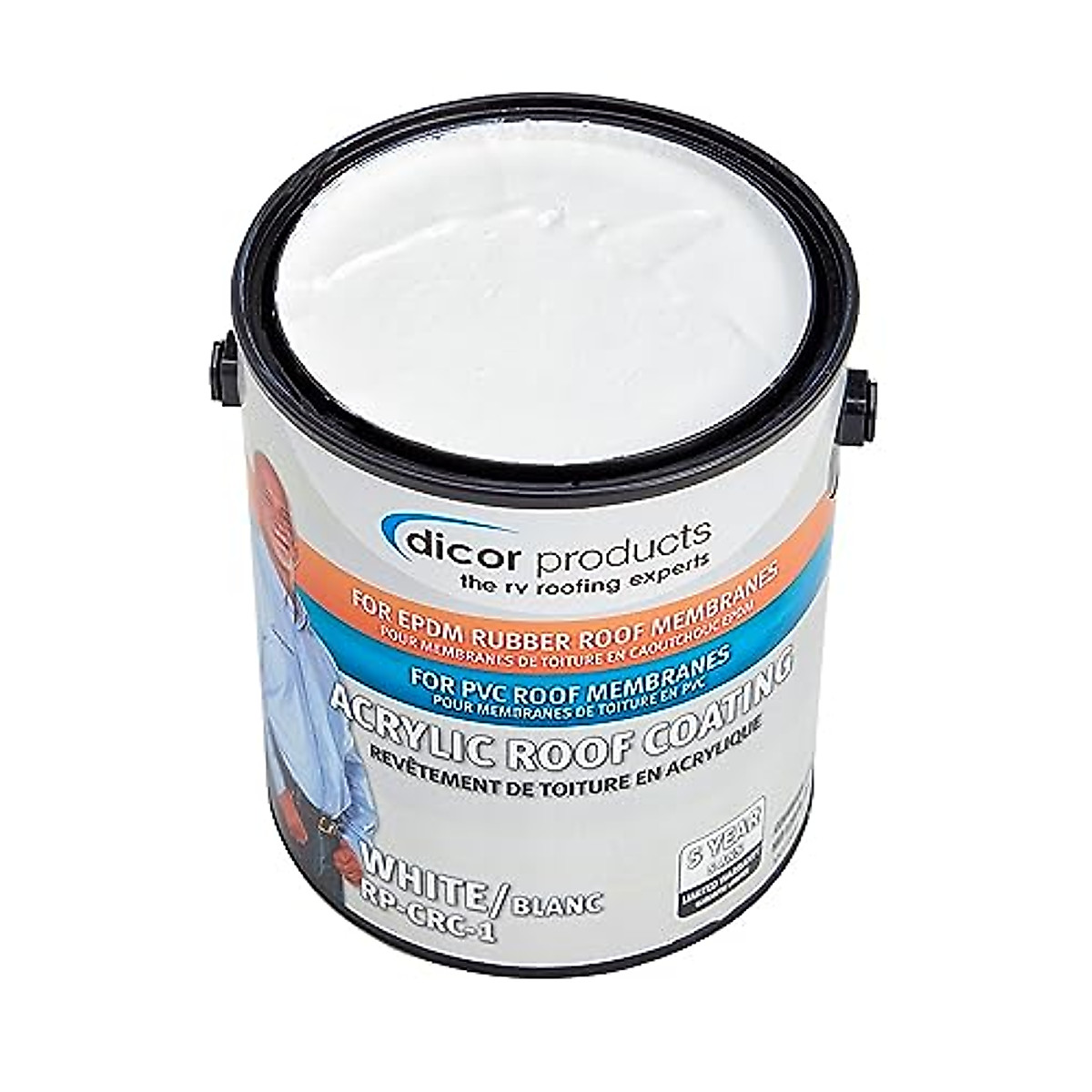 Dicor RP-CRC-1 EPDM Rubber Roof Acrylic Coating Part 2 - White, 1 Gallon