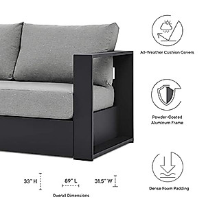 Modway Tahoe Patio Aluminum Sofa with Gray Gray Finish EEI-5676-GRY-GRY