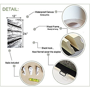 LevvArts - Black and White Forest Canvas Wall Art Low Angle View Aspen Trees Picture Print on Canvas,San Juan National Forest,4 Panels Framed Artwork for Modern Home Wall Decoration