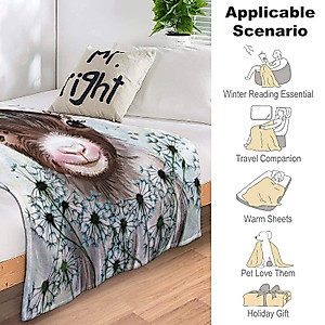 Just A Girl Who Loves Goats Flowers Throw Blanket Flannel Plush Soft Warm Blankets 50"X40" for Kids Adults Gift Sofa Chair Bed Office
