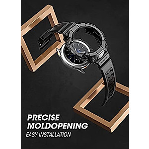 SUPCASE [Unicorn Beetle Pro] Series Case for Galaxy Watch 3 [45mm] 2020 Release, Rugged Protective Case with Strap Bands (Black)