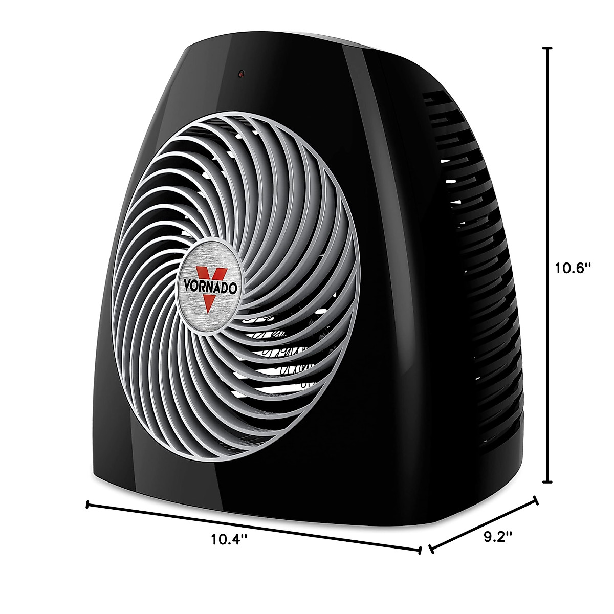 Vornado MVH Vortex Heater with 3 Heat Settings, Adjustable Thermostat, Tip-Over Protection, Auto Safety Shut-Off System, Whole Room, Black