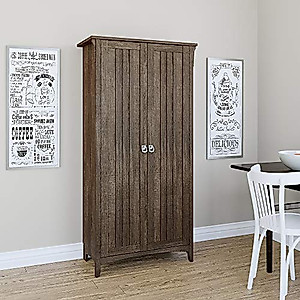 Bush Furniture Salinas Kitchen Pantry Cabinet with Doors, Ash Brown