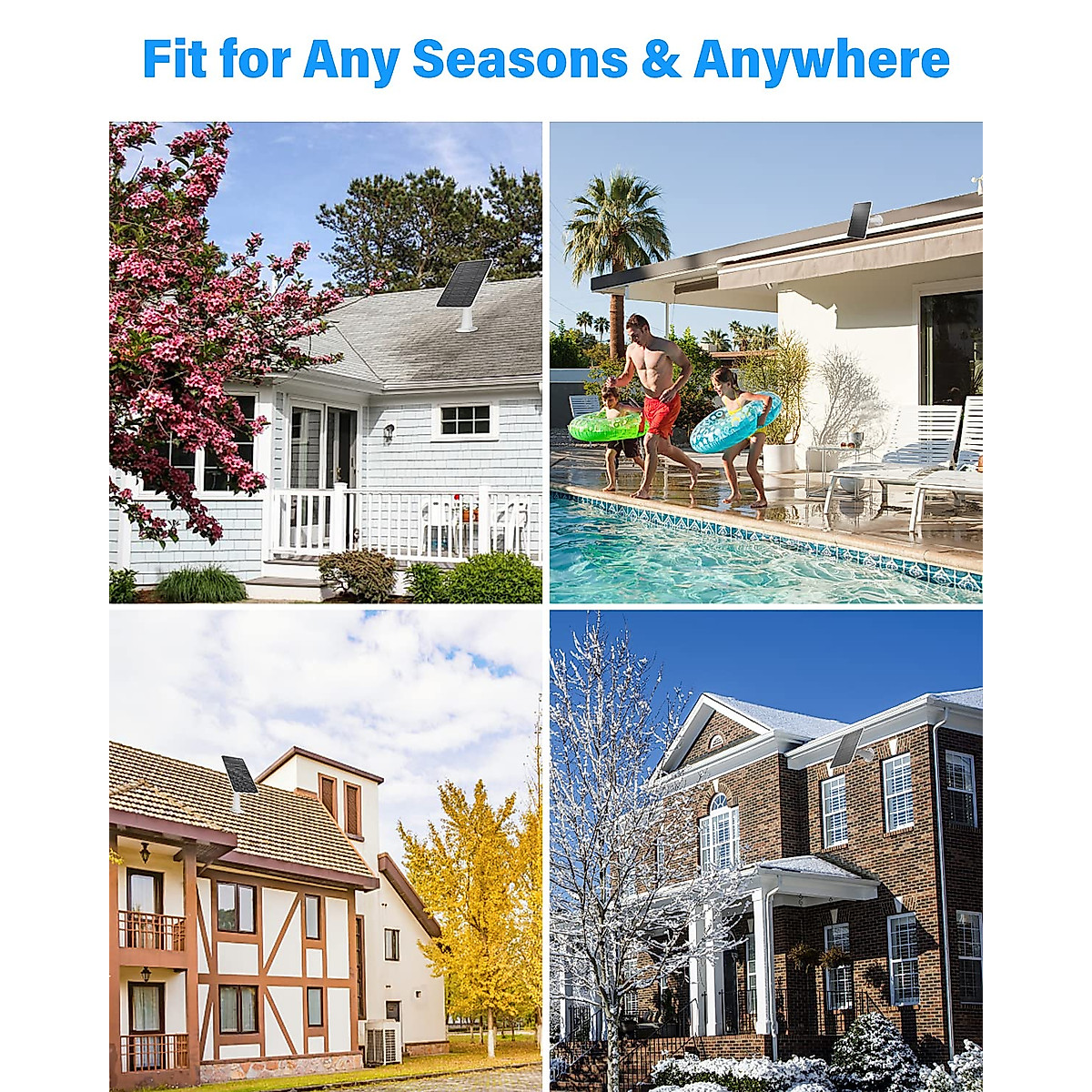 Upgraded Solar Panel Charging Compatible with Pro 5S, Arlo Pro 4, Pro 3, Pro 3 Floodlight, Ultra 2, Ultra, 4W Solar Panel with 9.8ft Charging Cable, IP65 Waterproof, Includes Secure Wall Mount, 2 Pack