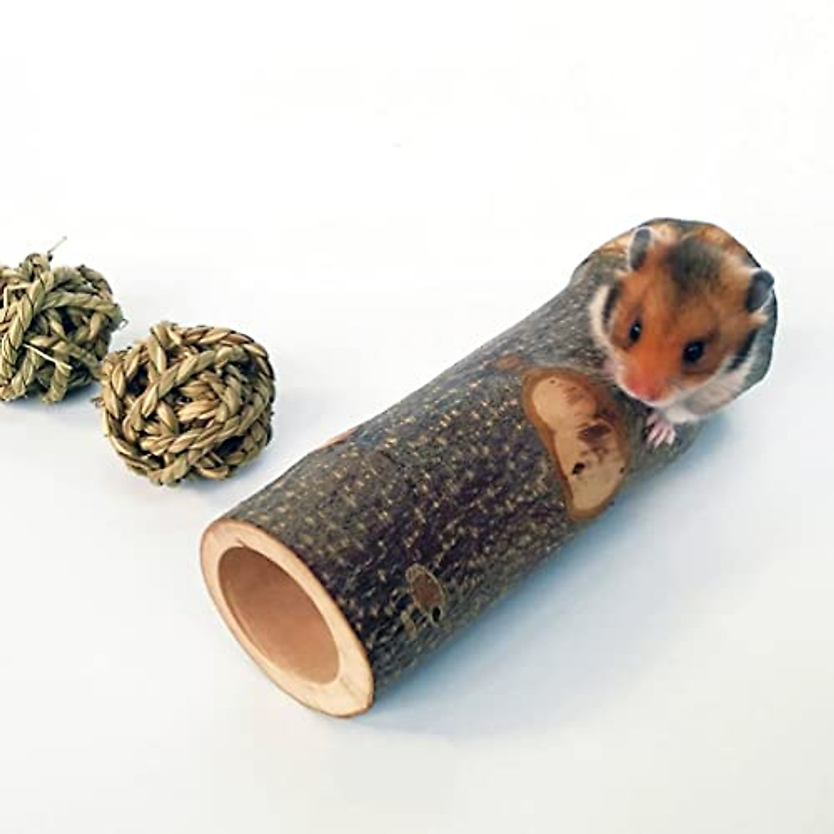 POPETPOP Hamster Hideout Hamster Rest House Small Pet Play House Hamster Tunnel Maze Wood Castle Habitat for Guinea Pig Bunnies Chinchilla