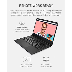 HP Stream 14" HD Touchscreen, Intel Celeron Dual-Core Processor, 4GB DDR4 Memory,192GB Storage (64GB eMMC+128GB Card),WiFi,Webcam,Bluetooth,1-Year Microsoft 365, Windows 10 S, Jet Black|TGCD Bundle