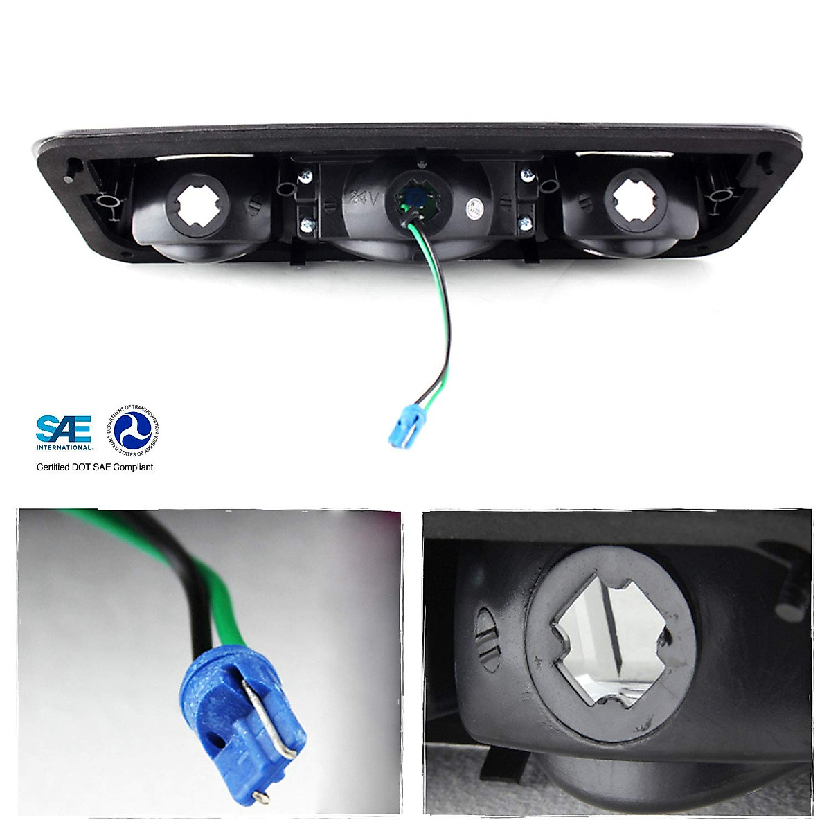 AKKON - For 2004-2008 Ford F-150 Pickup LED Tail Lights Lamps in Black Housing + Third Brake Light [Smoke Lens]