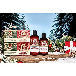 Dr. Squatch Men's Natural Soap and Hair Care - Snowy Pine Tar and Frosty Peppermint Soap and Frosty Peppermint Shampoo and Conditioner - Blizzard Expanded Pack - Limited Edition Holiday Bundle