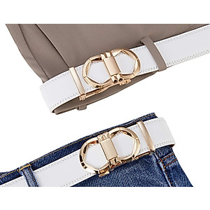 Tonywell Men's Leather Designer Belt with Fashion Comfort Click Buckle Exact Fit