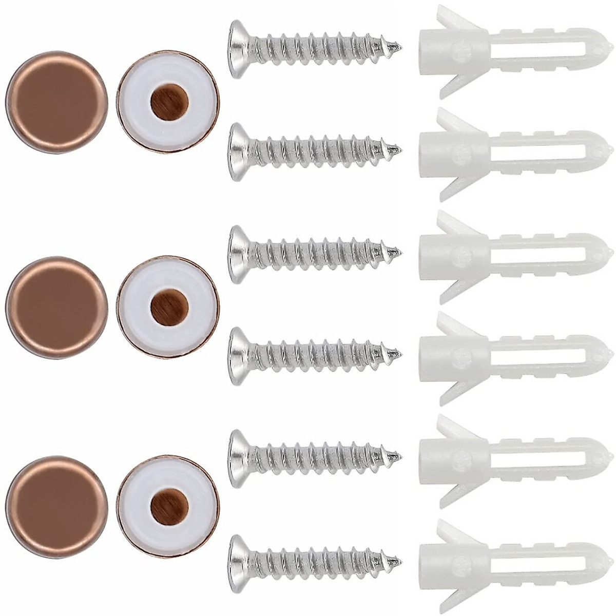 ZOOHOT 7-Inch Red Copper Wine Glass Rack - Under Cabinet Stemware Wine Glass Holder for Bar Kitchen (1 Rows, 3 Pack)