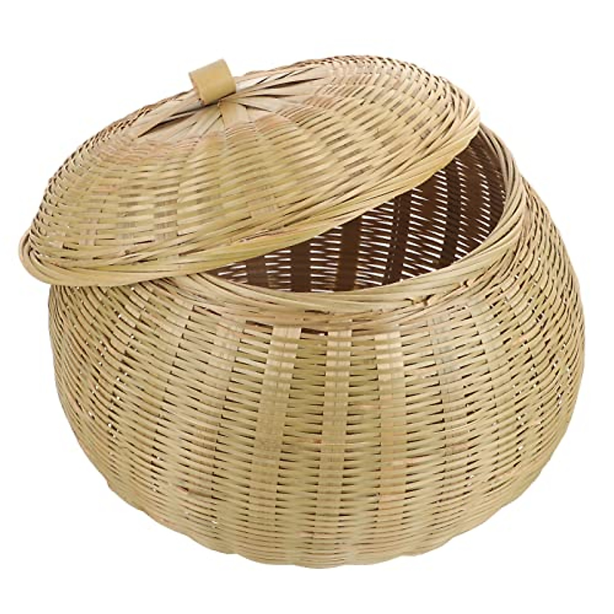GANAZONO Bamboo Pumpkin Basket picnic basket food serving basket veggie basket go chess bowl fruit storage bowl toilet tank basket woven fruit basket Bamboo weaving storage rack to weave