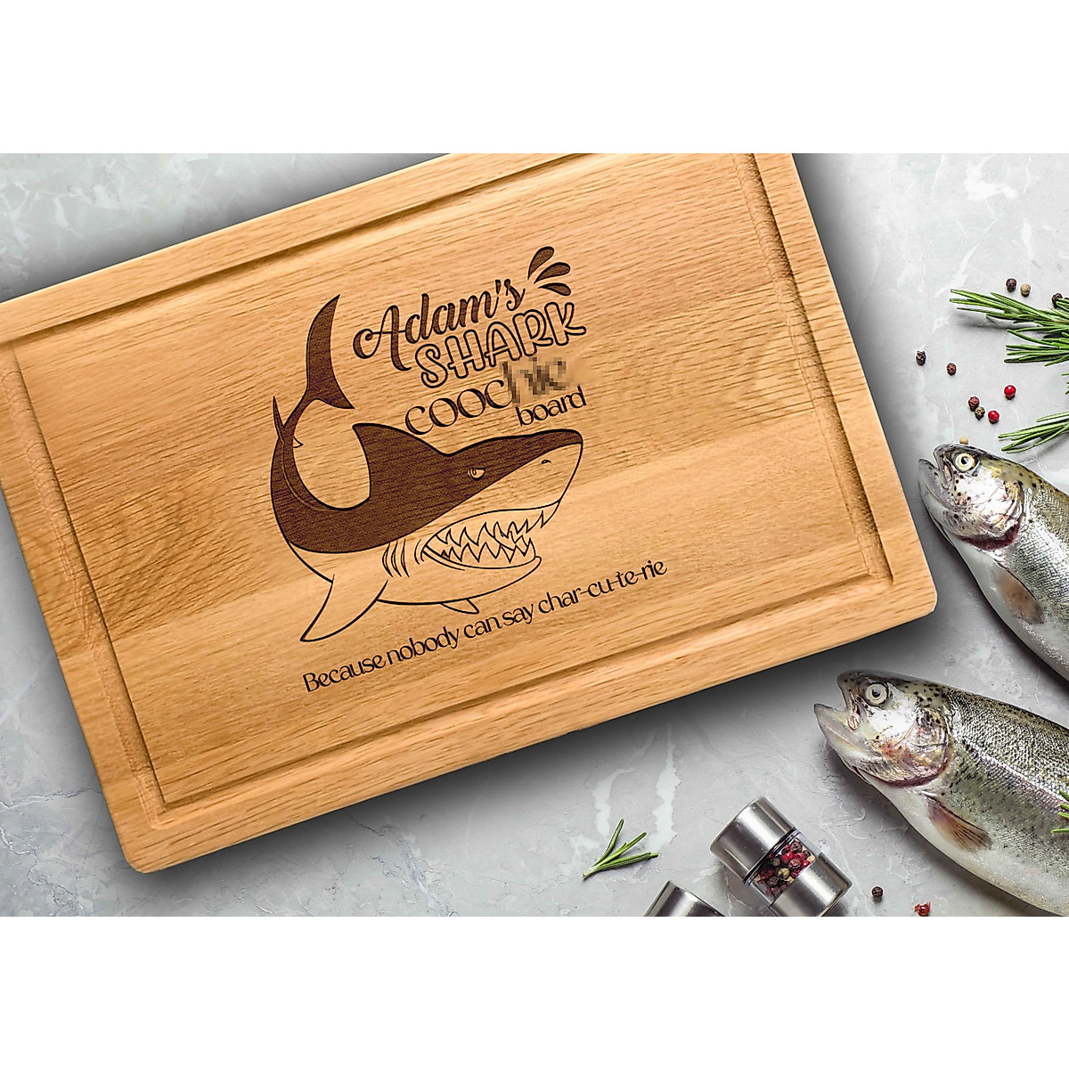Customizable Shark Board, Shark Cutting Board, Personalized Christmas Gift for Men, Charcuterie Board, Meats and Cheeses Serving Boards, Shark Charcuterie Board