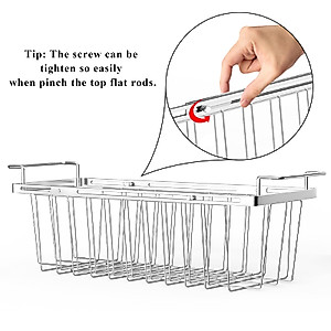 Orgneas Freezer Baskets for Chest Freezer, Expandable Deep Freezer Organizer Bins Wire Basket Storage Adjustable From 16.5" to 26.5", Stainless Steel Over the Sink Dish Drying Rack for Kitchen