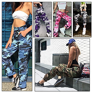 Women's Cotton Casual Military Army Cargo Combat Work Pants with 8 Pocket Camo N US 2