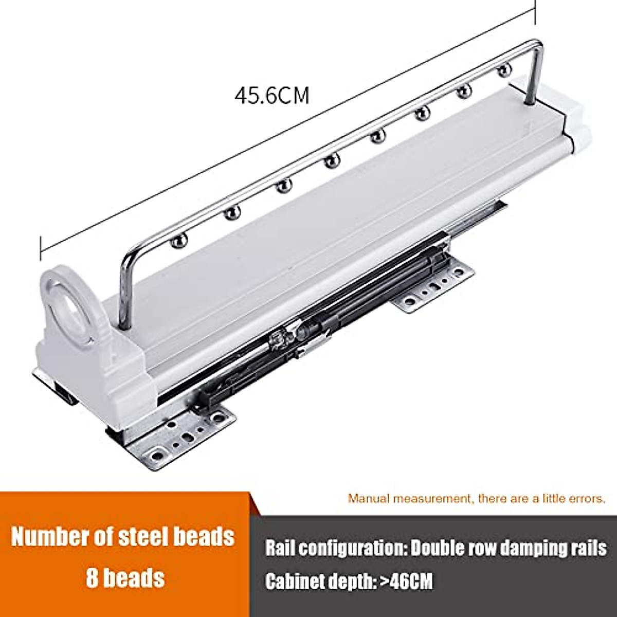 Heavy Duty Retractable Closet Pull Out Rod,Extendable Valet Rod Clothing,Ball Bearing Rail Slide Pull-Out,Hanging Rod for Closet Storage, Laundry Room,5 Pcs Pants Rack