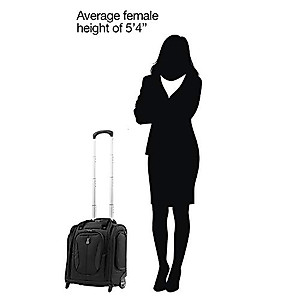 Travelpro Tourlite Softside Lightweight Rolling Underseat Compact Carry-On Upright 2 Wheel Bag, Men and Women, Black, 15-Inch