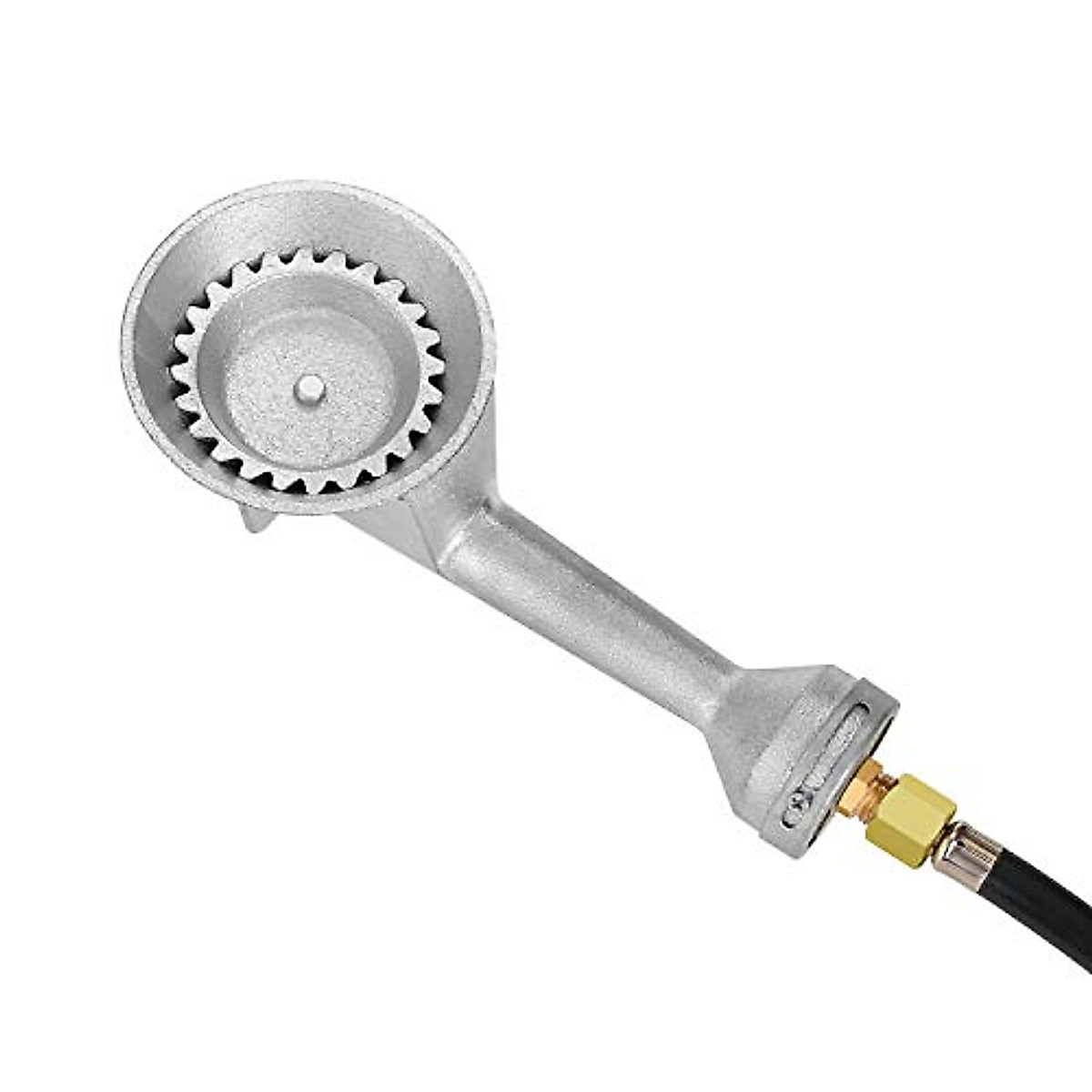WADEO High Pressure Cast-Iron Propane Burner Head, Gas Burner Head with Propane Orifice Connector Brass Tube Fitting 3/8" Flare x 1/8" Mnpt