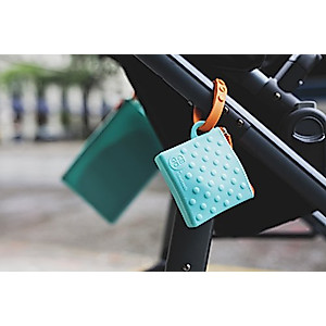 CB Go Small Silicone Pouch. On-The-Go for Stroller and Diaper Bag Organizer for Pacifiers, Keys, Credit Cards & More, Grey