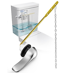 Toilet Handle Replacement Kit Universal - Front-Mount Toilet Handle Tank Flush Lever with Stainless Steel Flapper Chain, Compatible with Gerber, American, Standard, Kohler, TOTO