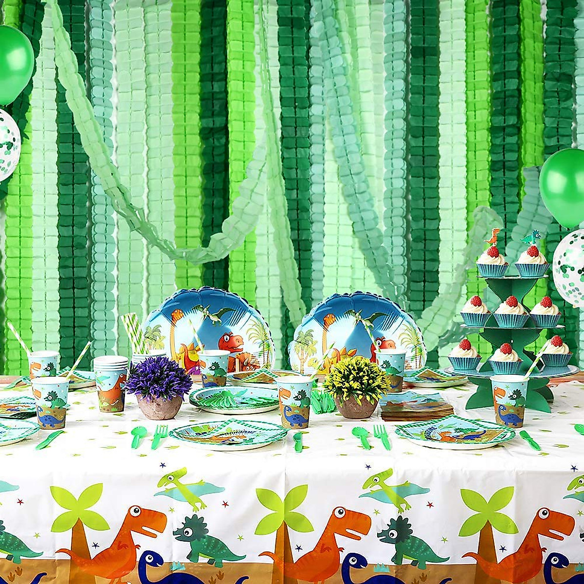 BEISHIDA 12PCS Four Leaf Clover Paper Garland 120ft Green Theme Party Streamer Tissue Flower Hanging Garland for Wedding Baby Shower Christmas Birthday St.Patrick's Party Decor