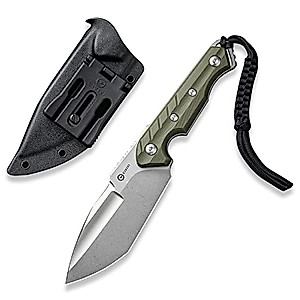 CIVIVI Maxwell Fixed blade knife, 4.74" D2 Steel Blade G10 Handle, Maciej Torbé Utility Knife With A Black Kydex Sheath and A Paracord Lanyard for Camping Hiking Hunting C21040-2