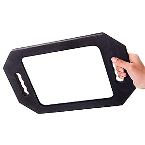 HREW Handle Mirror – Large Hand Mirror with Double Handle - Rectangular Hand Held Mirror with Handle - Lightweight Hair Salon Equipment Hairstylist and Barber Accessories (1Pcs Rectangle)