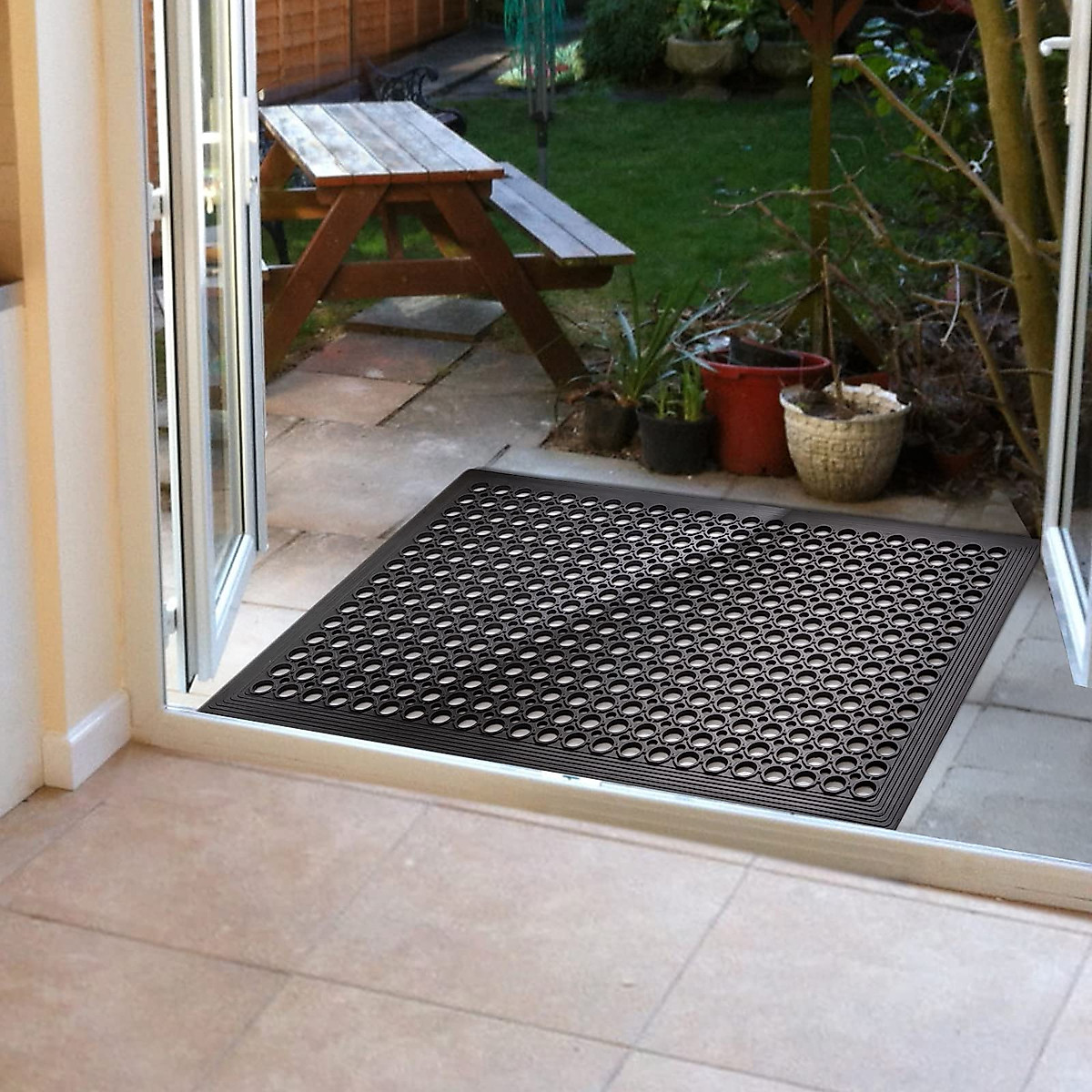 Rubber Door Mats Anti-Fatigue Floor Mat for Kitchen New Bar Floor Mats Commercial Heavy Duty Non-Slip Mat Black 36" x 60"