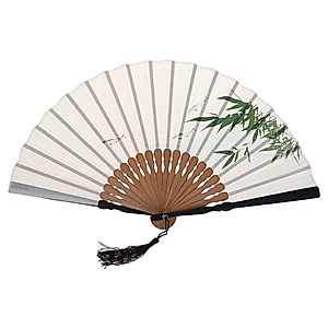 HRANG Hand Fan Folding Fan,Hand-held Fan,Vintage Summer Bamboo Folding Fan Hand Held Fan Dance Wedding Party Pocket Gifts Fans Hand Paper Folding Props Vintage style