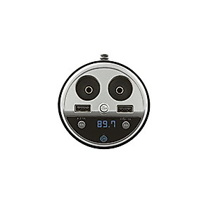CAR AND DRIVER Bluetooth FM Transmitter Cup Holder for Car with Built-in Dual USB Fast Charging Ports & Dual Cigarette Lighter 12V Power Sockets. Audio Adapter Receiver Wireless. Handsfree Car Kit