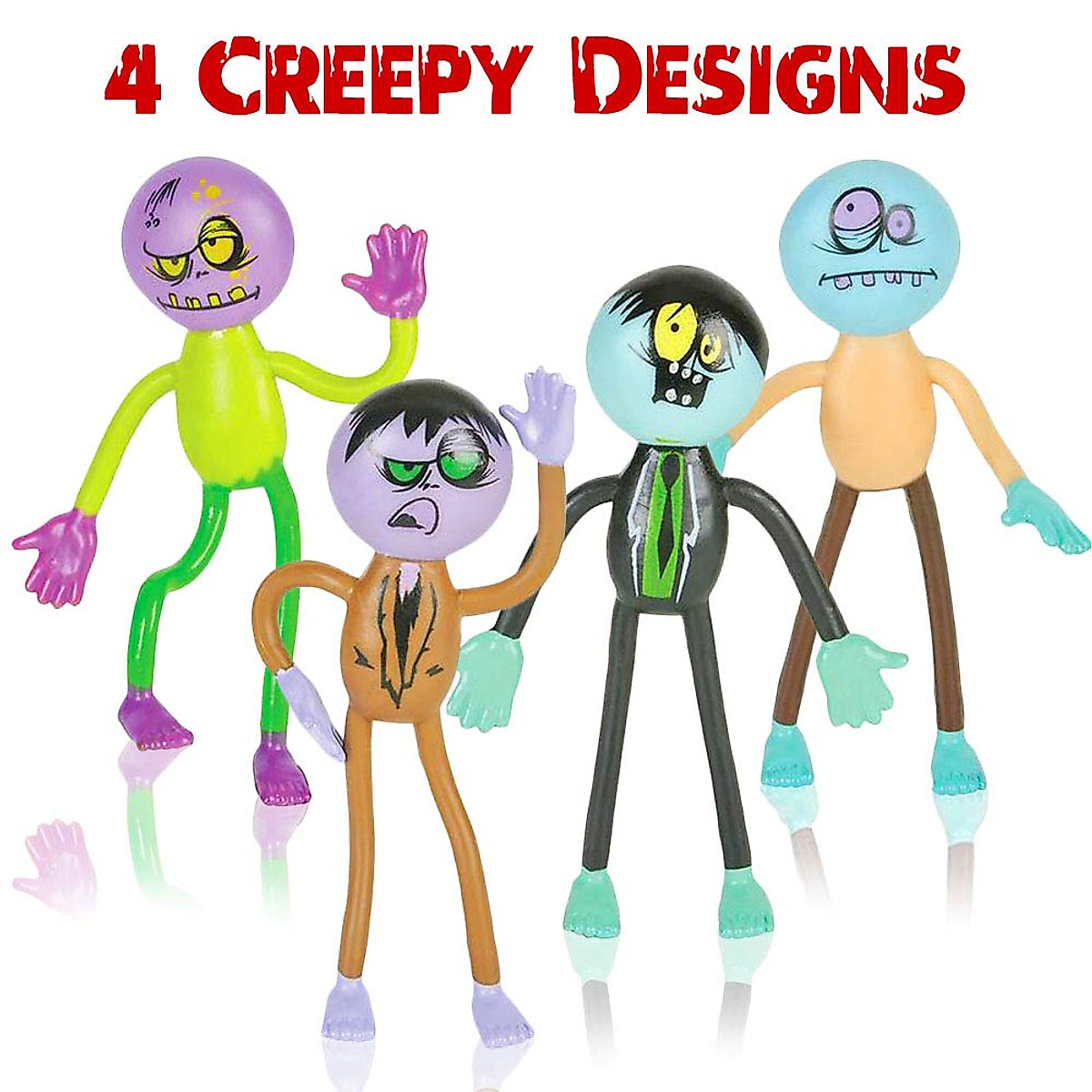 Assorted Bendable Zombie Figures for Kids - Halloween Party Favors