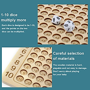 XJSGS Wooden Montessori Multiplication Board Game,Montessori Children Counting Toy,Math Blocks Board for Toddlers and Preschool Gifts for Kids