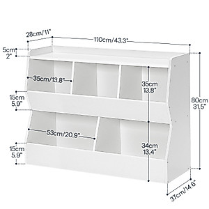 HOOBRO Kids Bookshelf, Toy Storage Organizer, 5 Cubby Children Bookcase, Toy Storage Shelf, Wooden Toy Storage Box, for Kids' Room, Playroom, Classrooms, Nursery, Kindergarten, White WT115CW01
