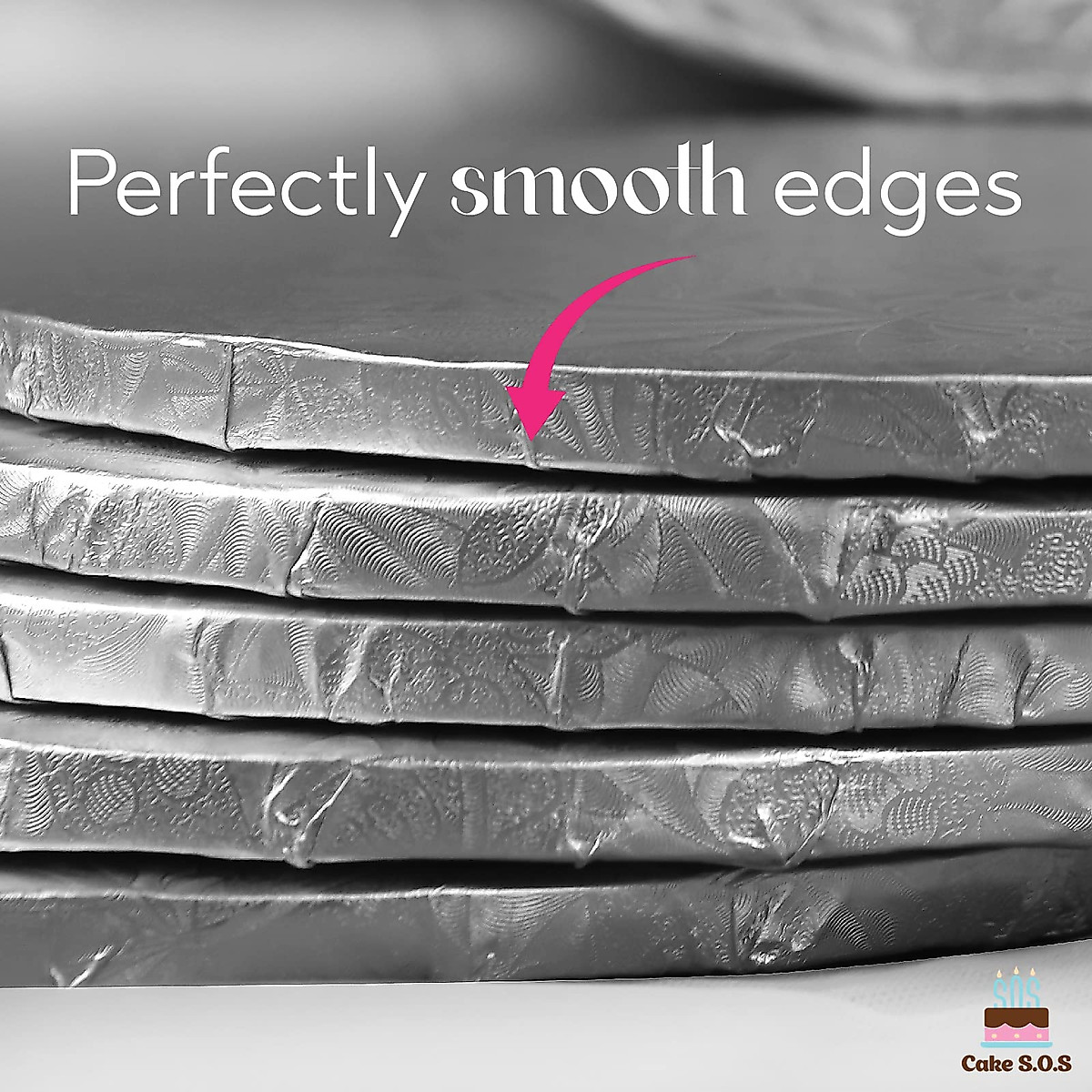 18 inch Silver Round Sturdy Cake Board Drums for Displaying Cakes, 1/2 inch Thick, 6 count