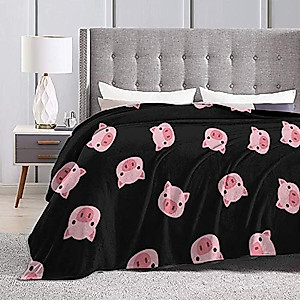 SARA NELL Pink Pig Blanket,Cute Cartoon Pig Face Flannel Fleece Throw Blanket,Super Soft Cozy Fluffy Warm Couch Bed Sofa Travelling Camping Blanket 50"X40" for Kids Adults All Season