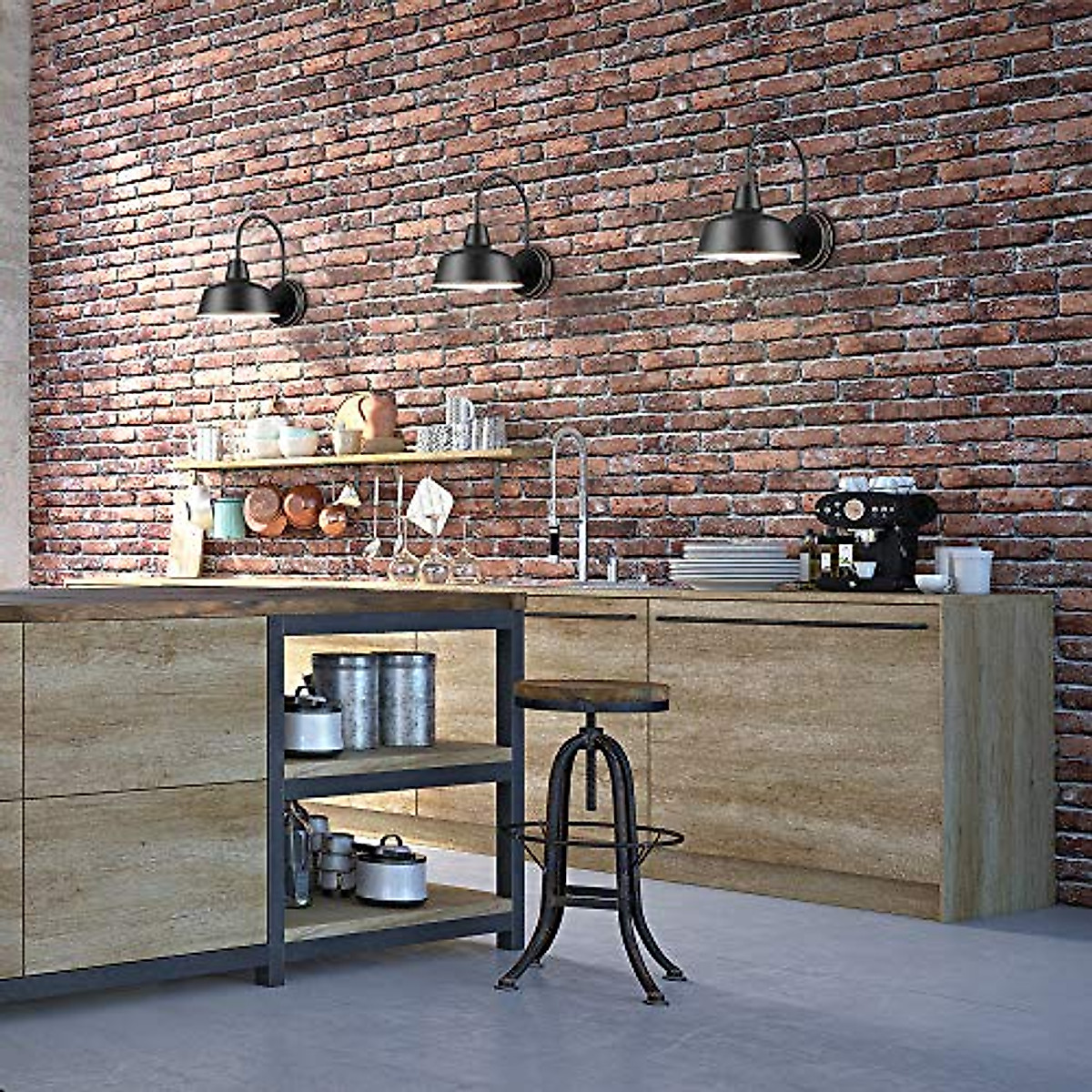 Globe Electric 44303 Delancey 1-Light Outdoor/Indoor Wall Sconce, Oil Rubbed Bronze, White Interior, 11.85"