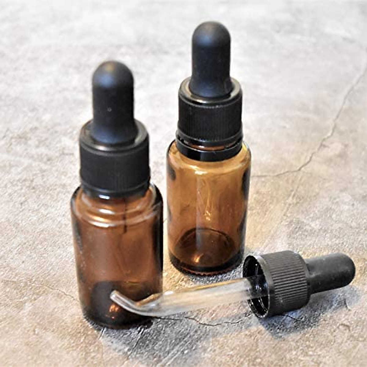 Dropper Tops for 15ml Essential Oil Bottles – Bent Tip Glass Eye Droppers, Fit doTERRA Young Living Aura Cacia Plant Therapy Revive – 12 Pack