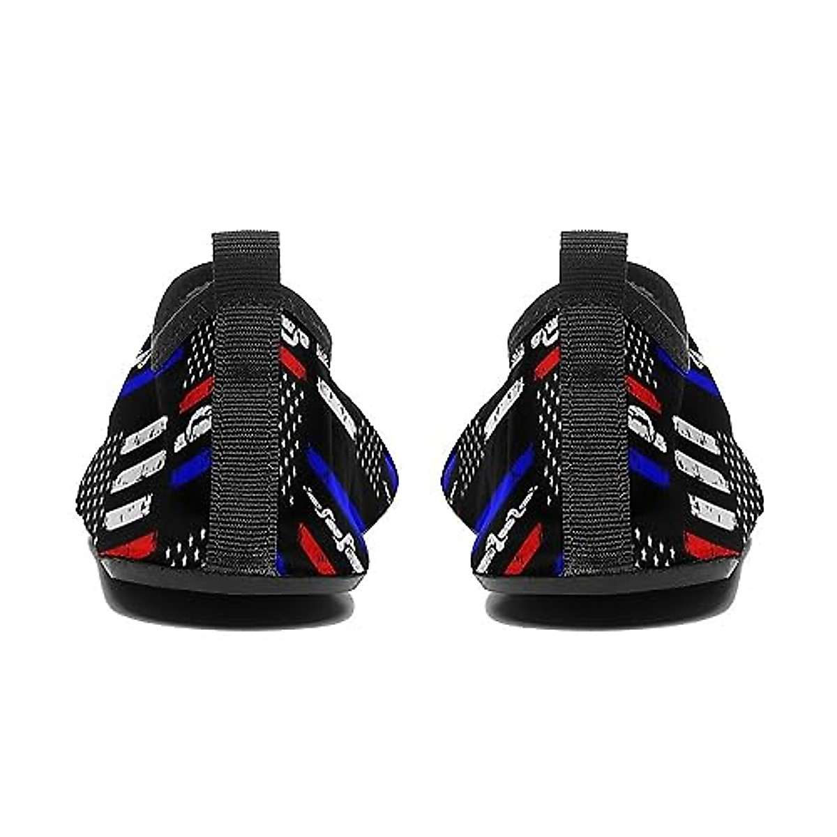 Men's Women's American Thin Red Blue Line Police Firefighter EMT Flag Water Shoes Barefoot Quick Dry Slip-on Aqua Socks for Yoga Beach Sports Swim surf