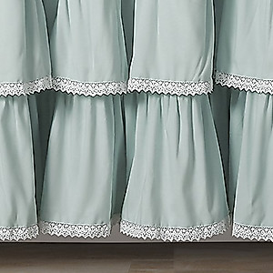 Lush Decor Lace Ruffle Shower Curtain, 72 in x 72 in, Blue
